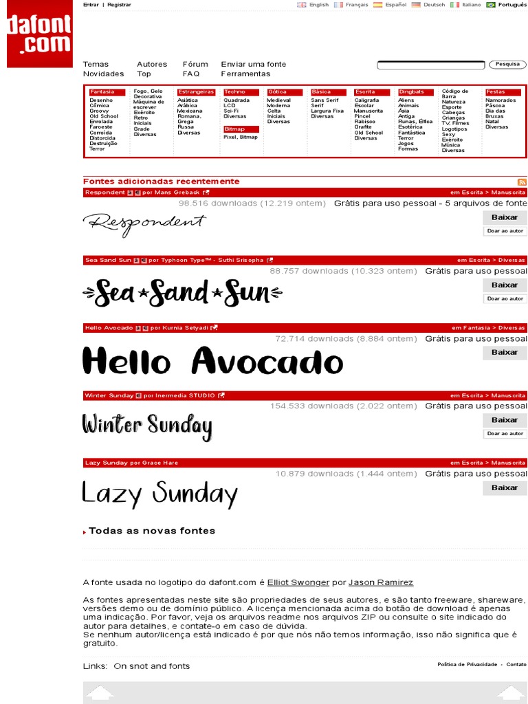 DaFont - Baixar Fontes | PDF