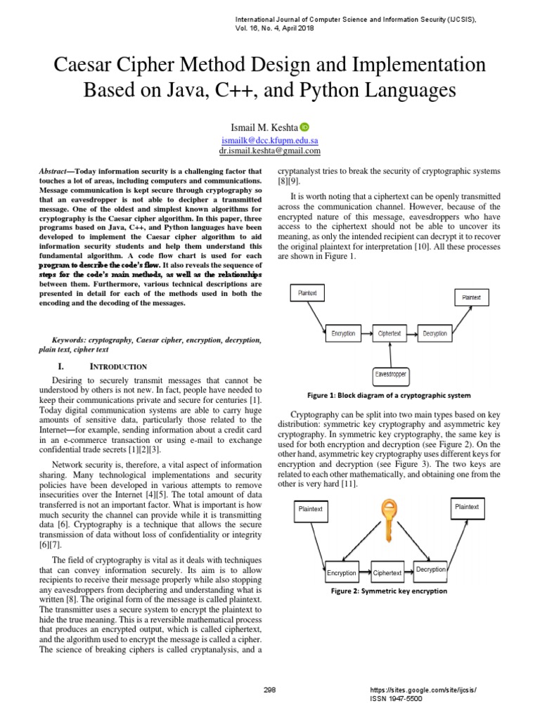 Caesar Cipher Method Design and Implemen | Download Free PDF ...