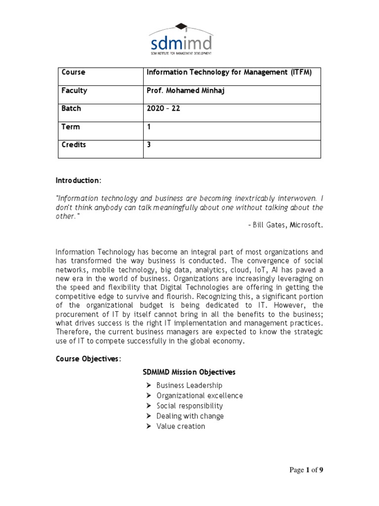 Information Technology For Management by Mohamed Minhaj (ITFM) | PDF | Information System ...