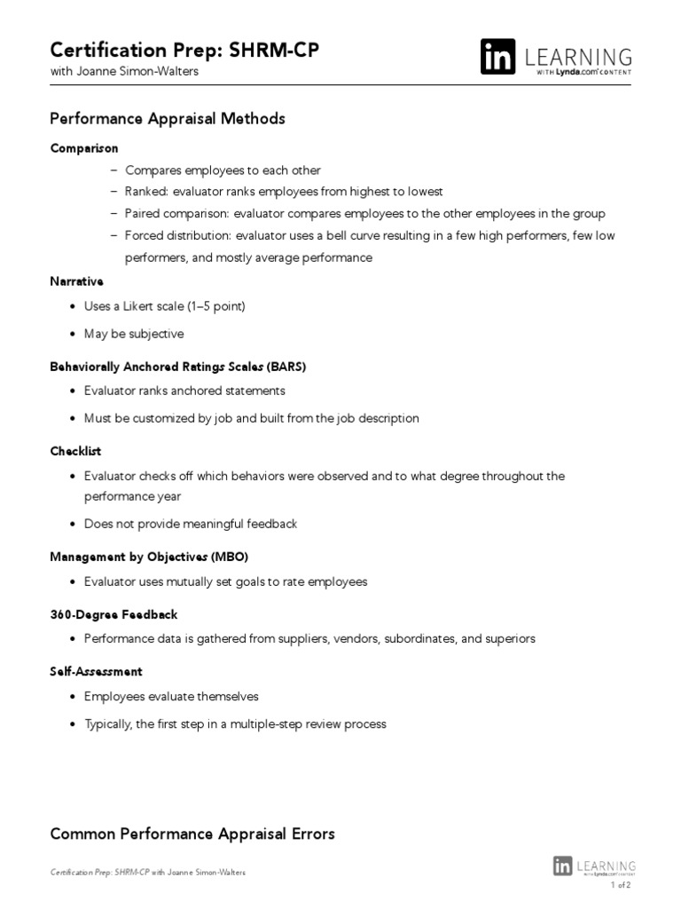 Appraisal Methods and Errors | PDF | Performance Appraisal ...