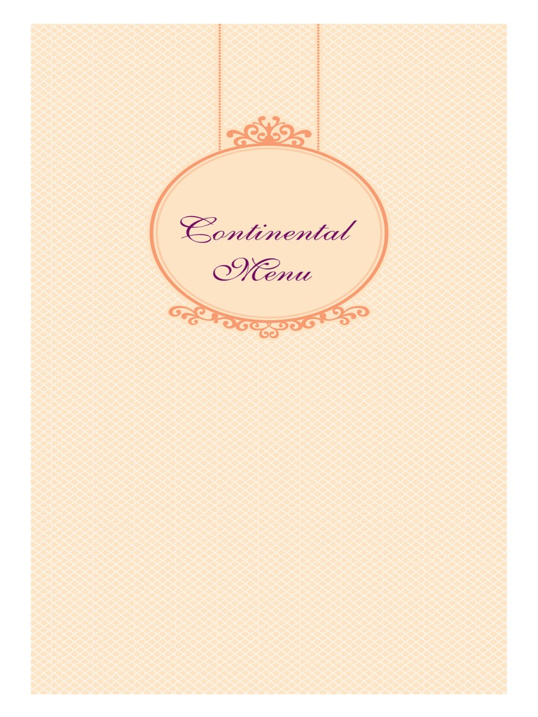 Continental Menu | PDF | French Fries | Salad