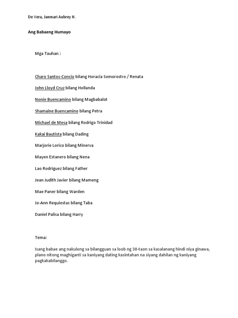 Ang Babaeng Humayo (Rebyu) | PDF