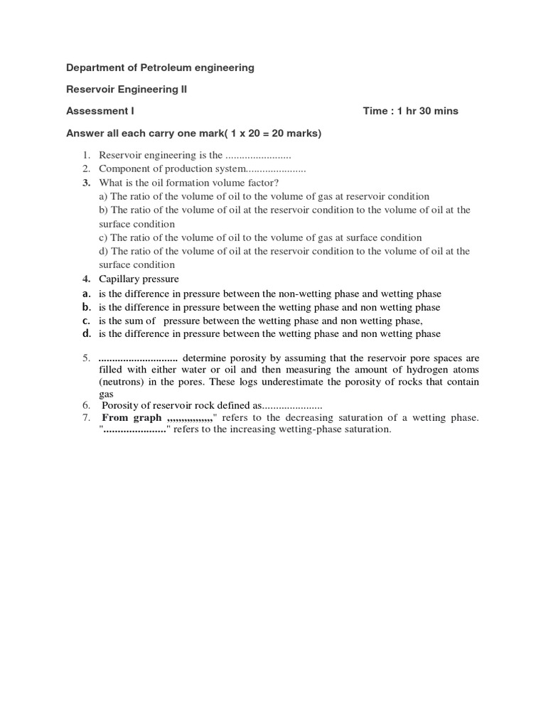 Reservoir Engineering 2 Pdf Petroleum Reservoir Porosity