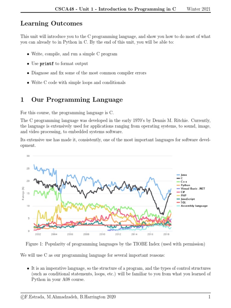 CSCA48 2021W Unit1 | PDF | C (Programming Language) | Control Flow