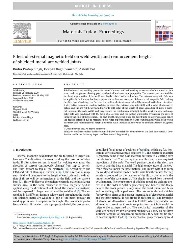 Effect of External Magnetic Field On Weld Width and Reinforcement ...
