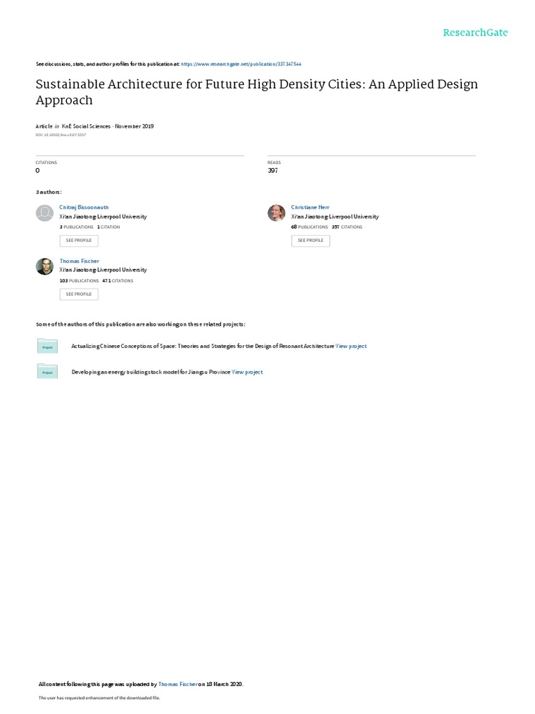 Sustainable Architecture For Future High Density C | PDF ...