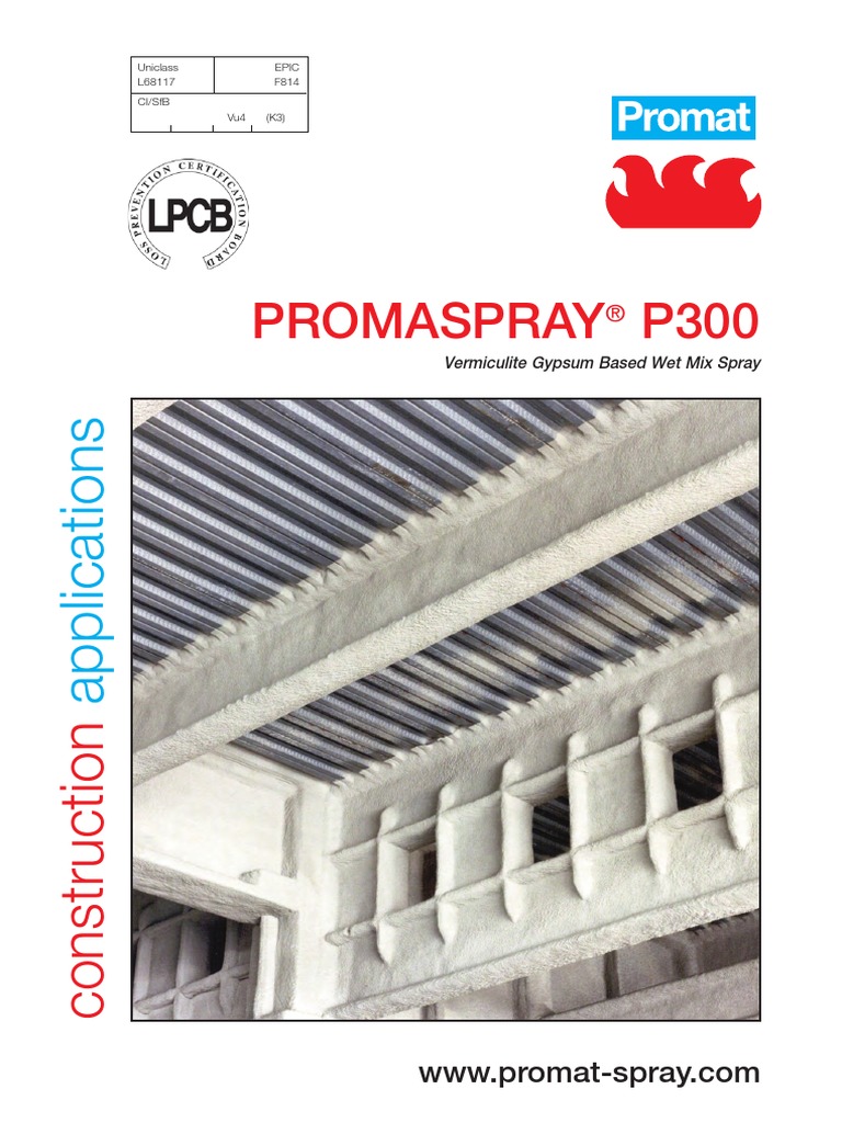 Promaspray P300: Vermiculite Gypsum Based Wet Mix Spray | PDF ...