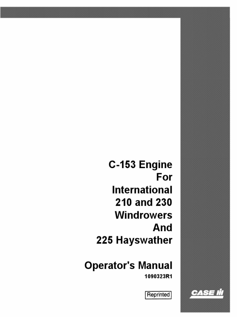 C-153 Engine For International 210 and 230 Windrowers and 225 ...