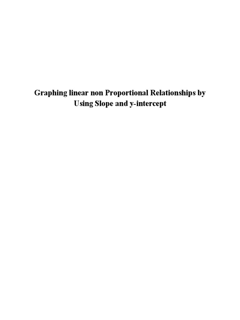 Non-Proportional Linear Relationships | PDF | Equations | Mathematical ...