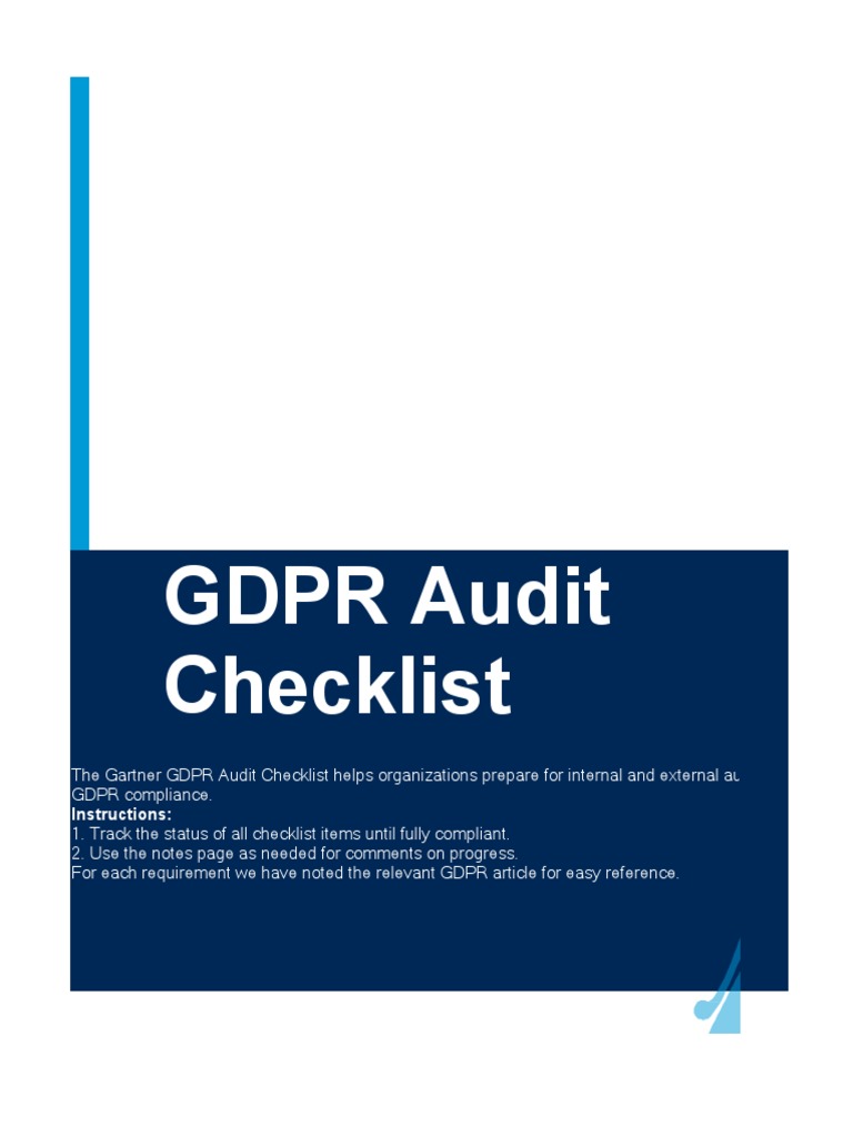 GDPR Compliance Audit Checklist | PDF | Information Privacy ...