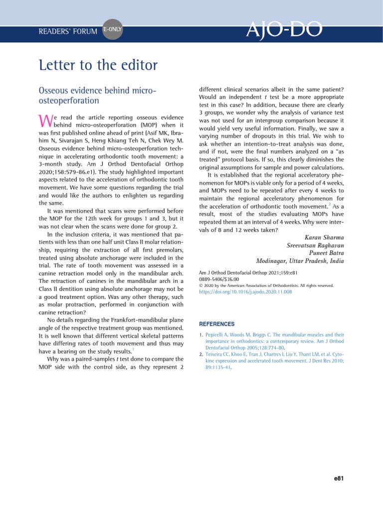 Micro Osteo Perforation | PDF | Dentistry | Dentistry Branches