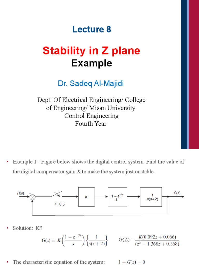 Stability in Z Plane: Example | PDF