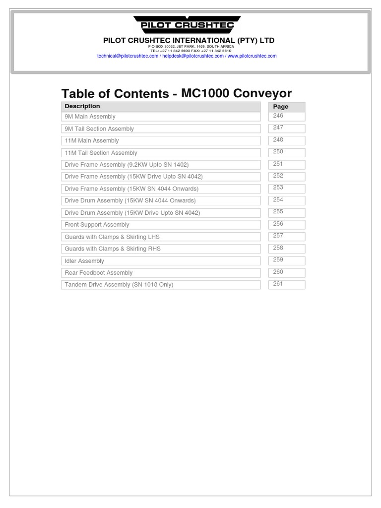MC1000 - Parts Manual | PDF | Nut (Hardware) | Transmission (Mechanics)
