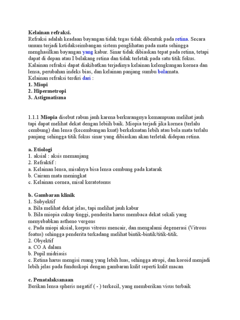 Patofisiologi dan Penanganan Miopi | PDF | Pengembangan Diri ...