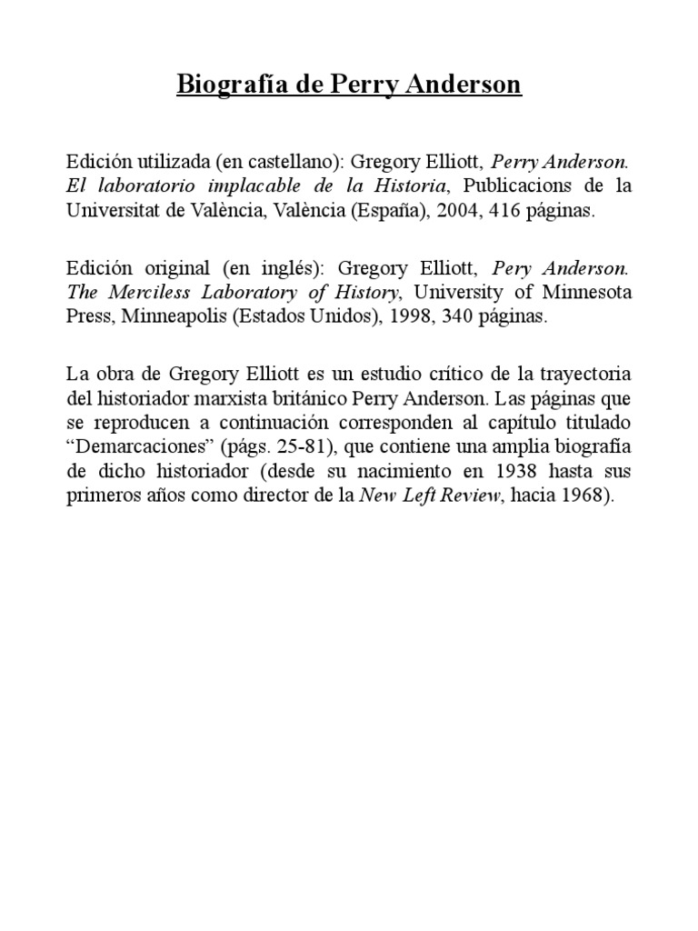 Biografía de Perry Anderson | PDF