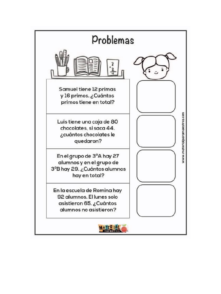 Guia de Problemas de Sumas 1° | PDF