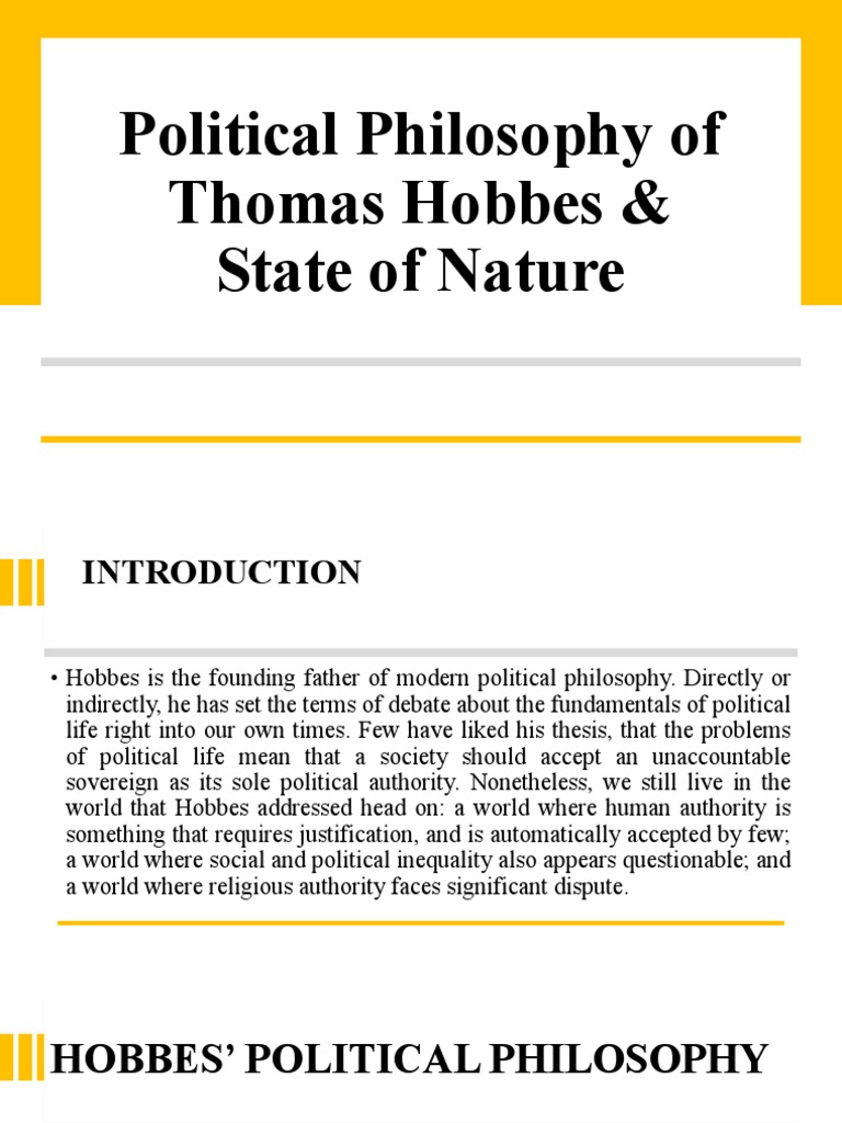 Political Philosophy of Thomas Hobbes & State of Nature | PDF | Social ...