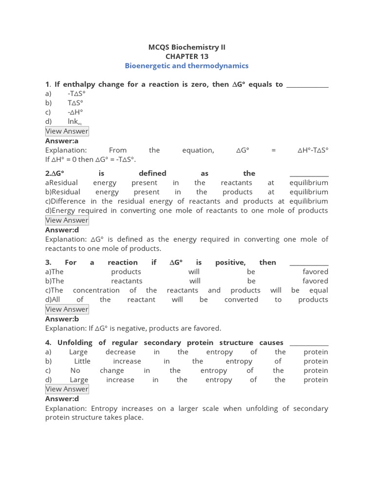 Mcqs Biochemistry II | PDF | Glycolysis | Pyruvic Acid