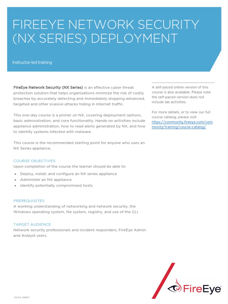 Fireeye Network Security (NX Series) Deployment: Instructor-Led ...
