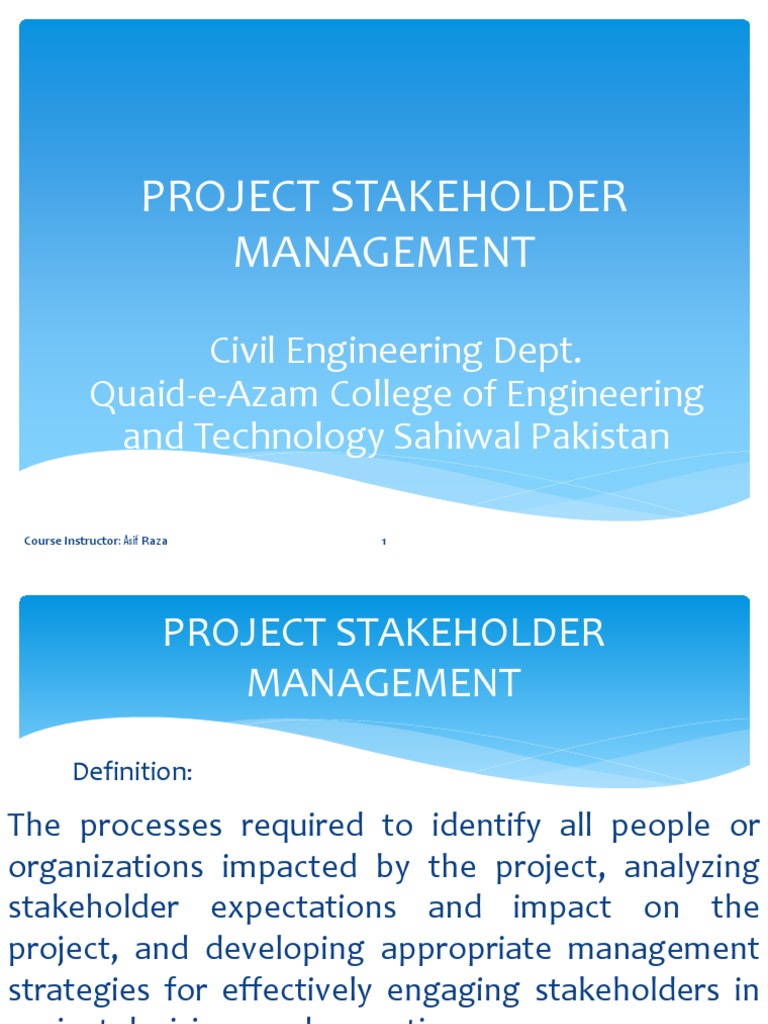 Project Stakeholder Management | PDF | Project Management | Life Cycle ...