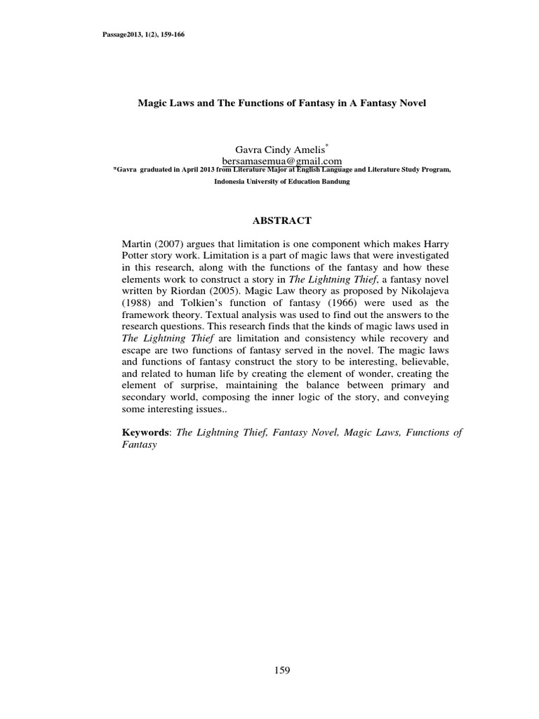 Magic Laws and The Functions of Fantasy | PDF | Fantasy | E Books