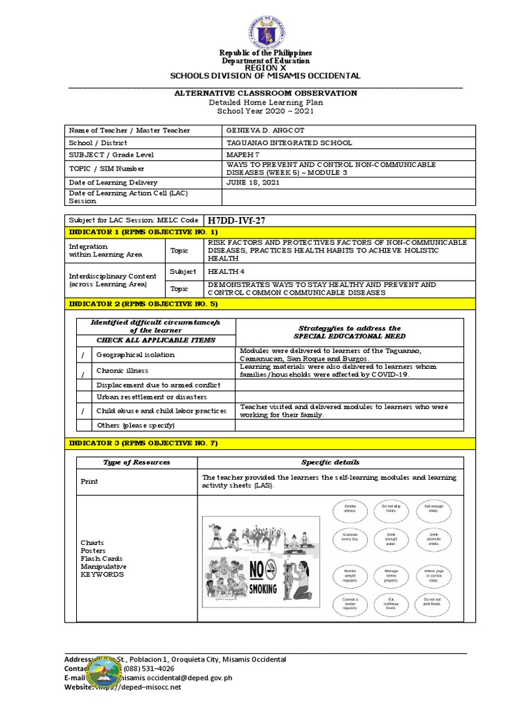 H7Dd-Ivf-27: Detailed Home Learning Plan School Year 2020 - 2021 | PDF ...