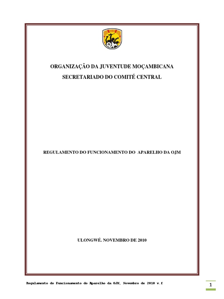 Regulamento Do Funcionamento Aparelho Da Ojm-2 | PDF | Salário ...