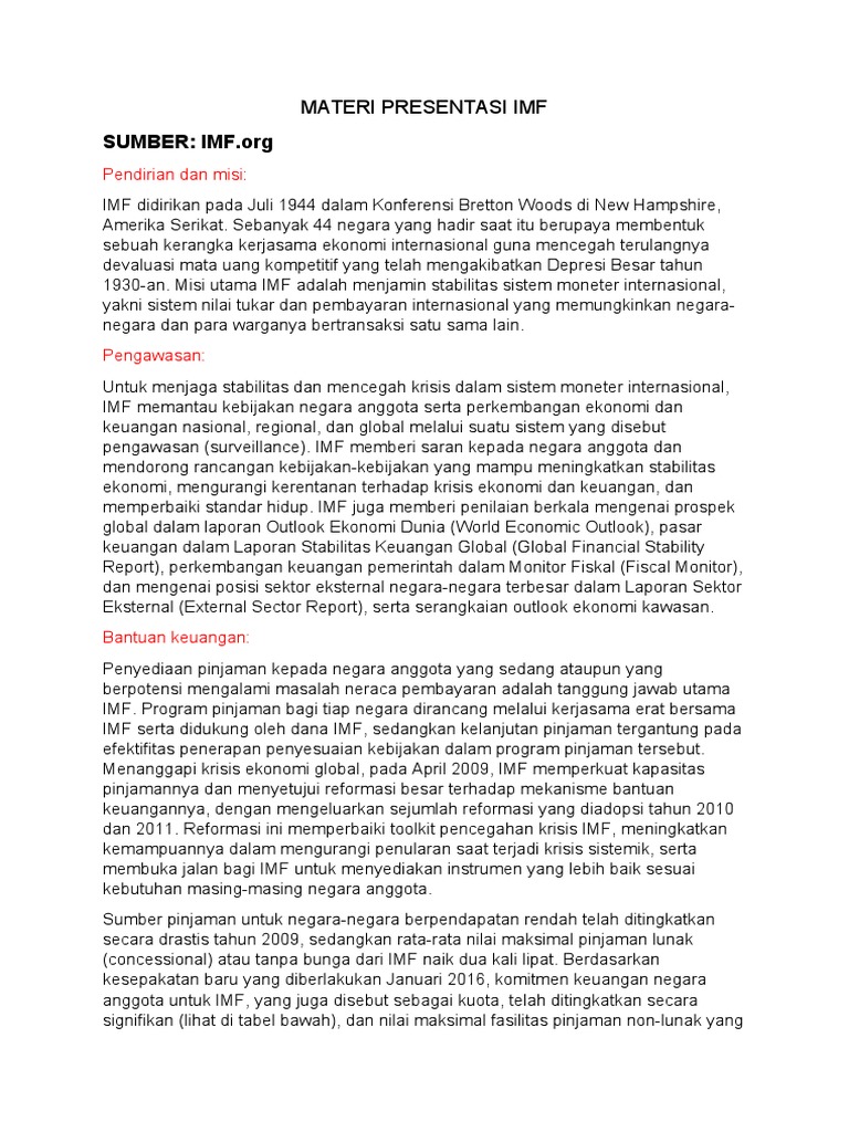Memperkenalkan Misi dan Tujuan IMF | PDF