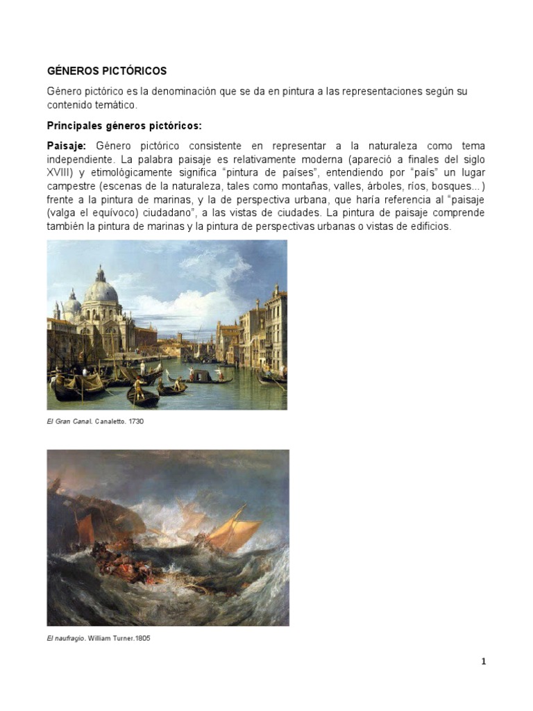 Apunte N°1 - Generos Pictoricos | PDF | Pinturas | Retrato