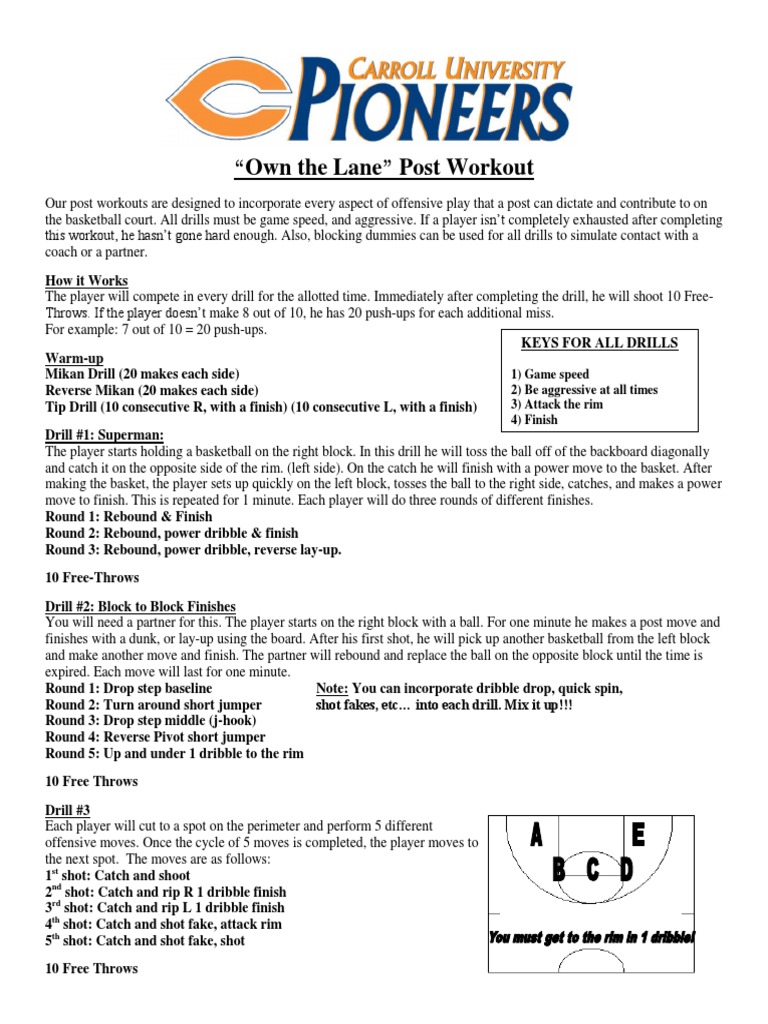 Own The Lane Workout | PDF | Sports Rules And Regulations | Games Of ...
