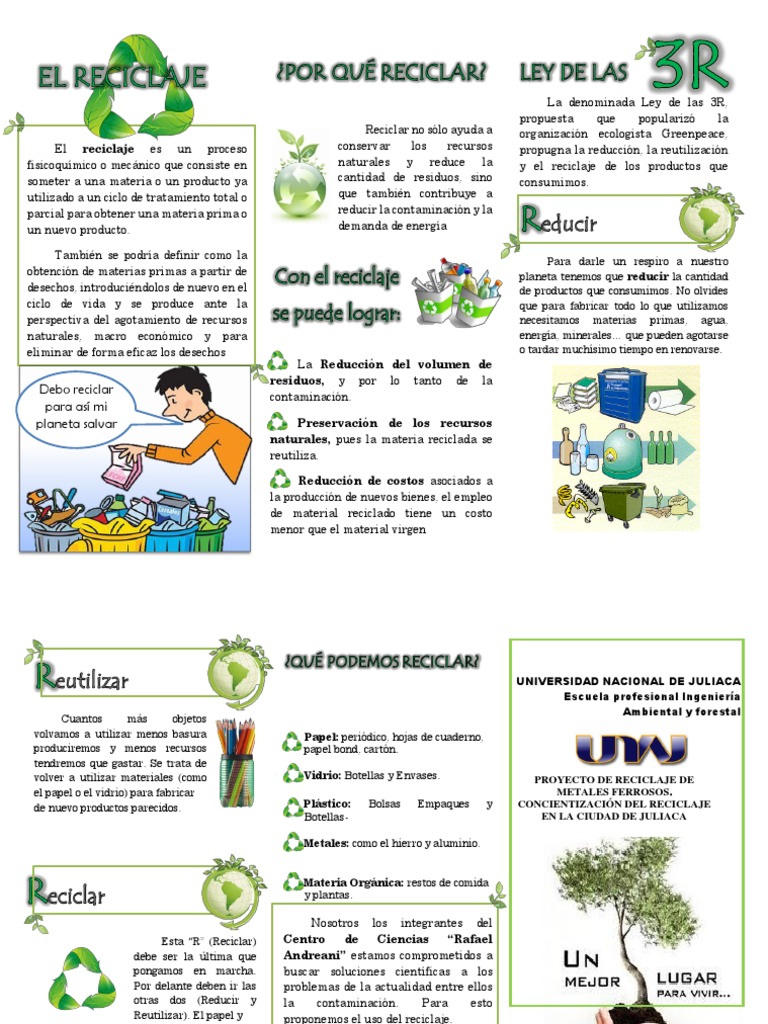 Triptico Reciclaje | PDF | Reciclaje | Residuos Triptico Reciclaje | PDF | Reciclaje | Residuos