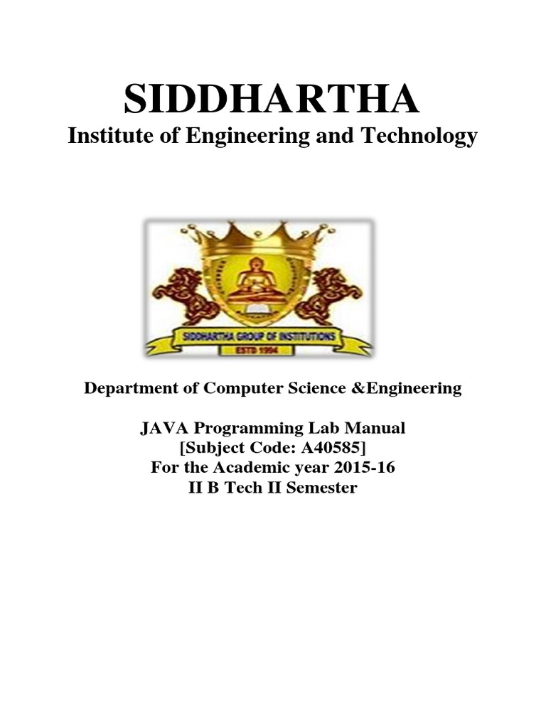 2 1 Java Lab Manual | Download Free PDF | Computing | Computer Programming