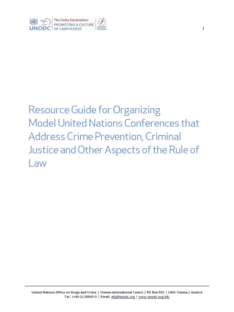 Resource Guide For Organizing Model United Nations Conferences That ...