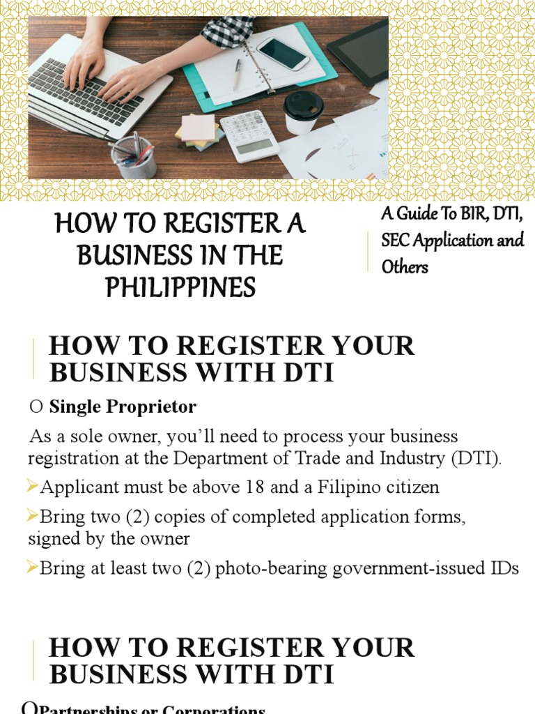How To Register A Business in The Philippines: A Guide To BIR, DTI, SEC ...