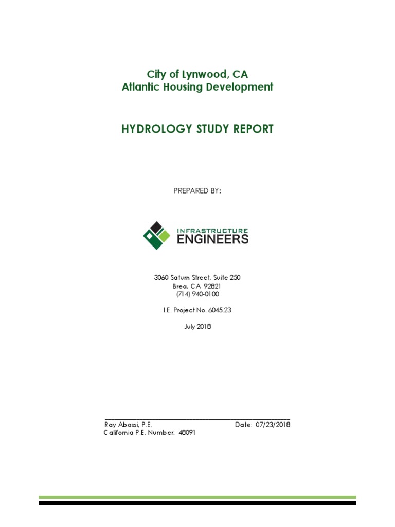 Hydrology Study Report AtlanticProject | PDF | Drainage Basin | Storm Drain