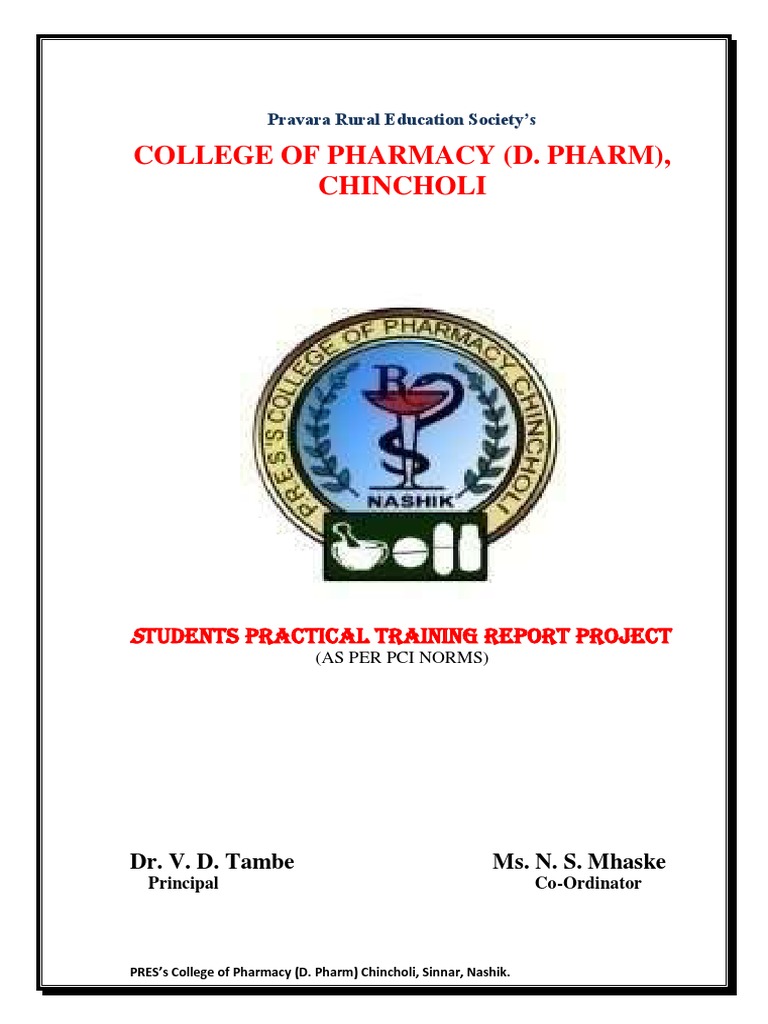 Practical Training Report for D. Pharm | PDF | Prescription Drugs ...