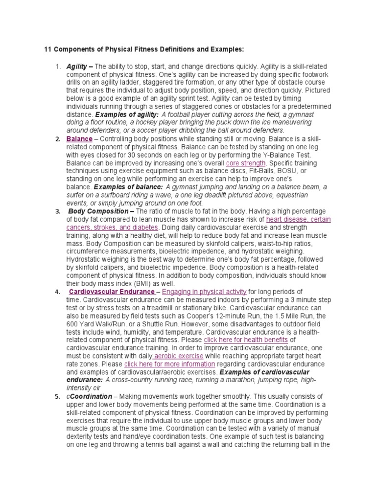11 Components of Physical Fitness Explained | PDF | Flexibility ...