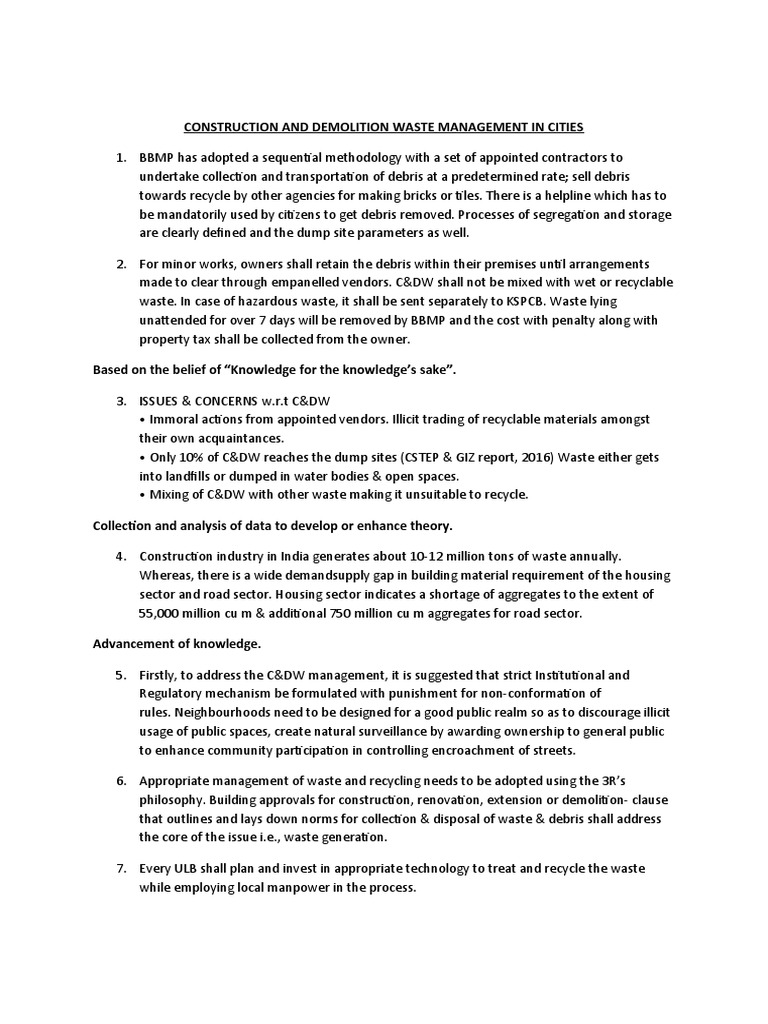 Construction and Demolition Waste | PDF | Mental Disorder | Waste