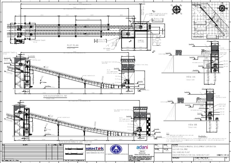 Coal Handling Plant Conveyor Drawings | PDF | Manufactured Goods | Mining