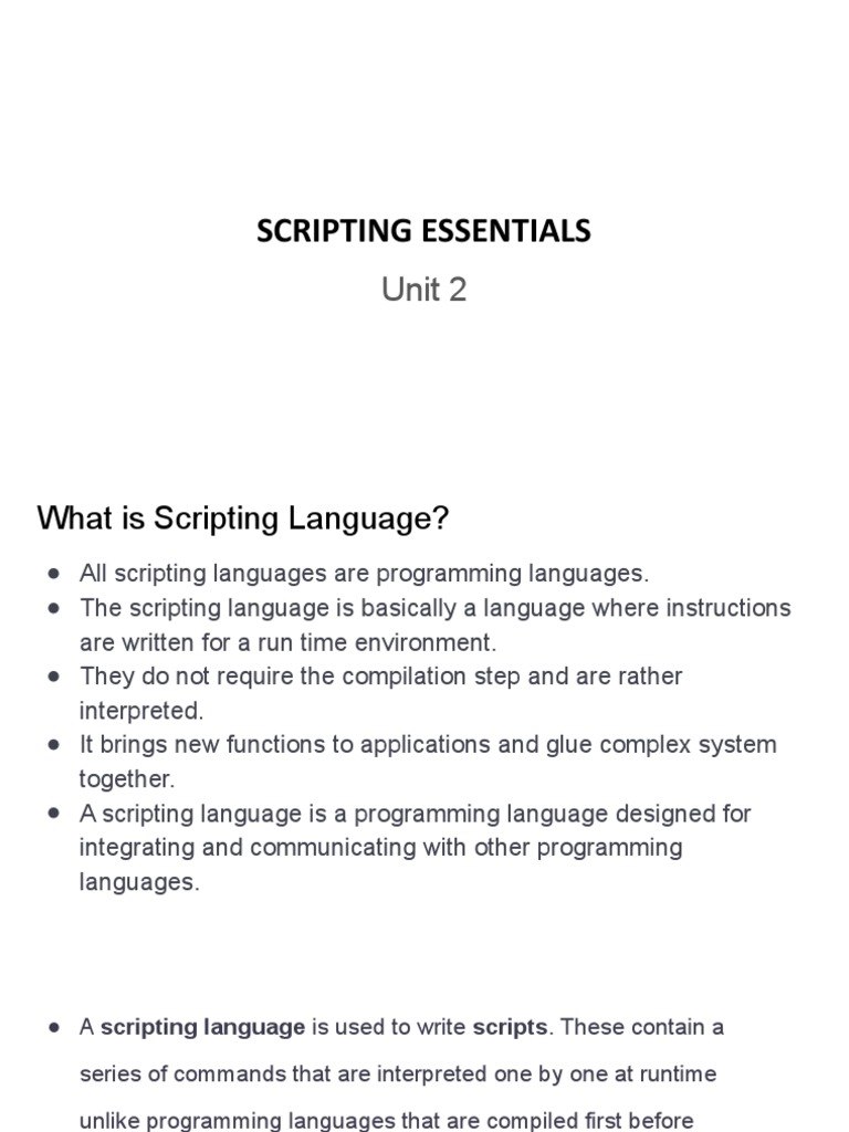 Need of Scripting Languages | PDF | Scripting Language | Dynamic Web Page Need of Scripting Languages | PDF | Scripting Language | Dynamic Web Page