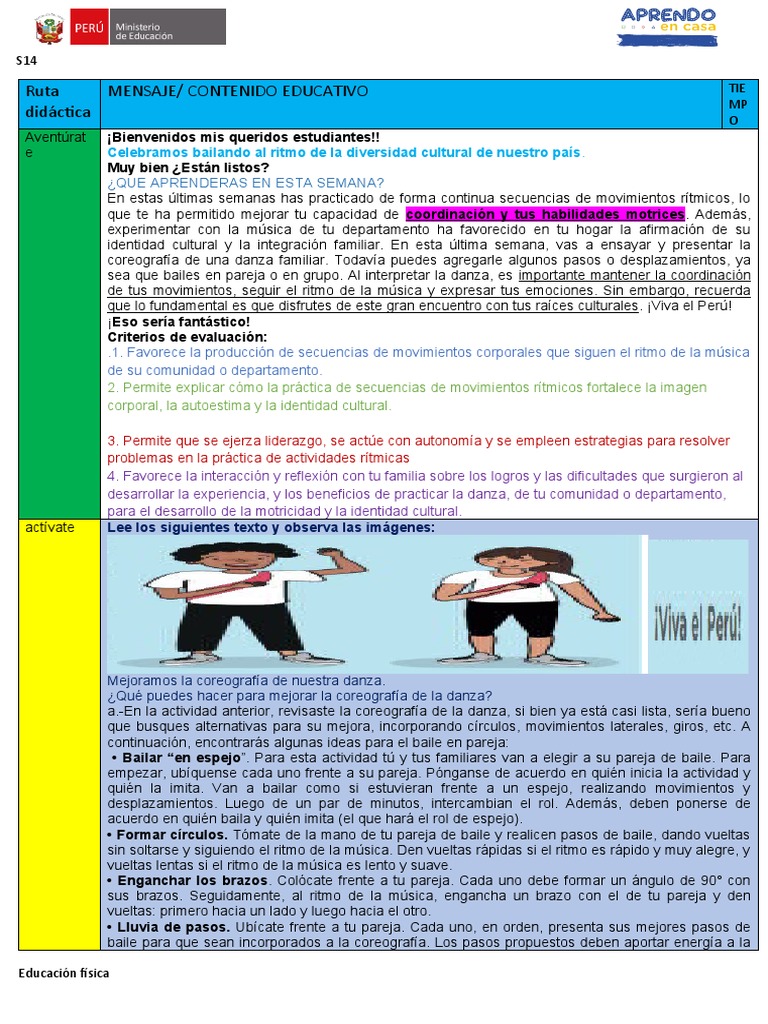 S14. 1ro Celebramos Bailando Al Ritmo de La Diversidad Cultural de Nuestro País | PDF | Bailes ...