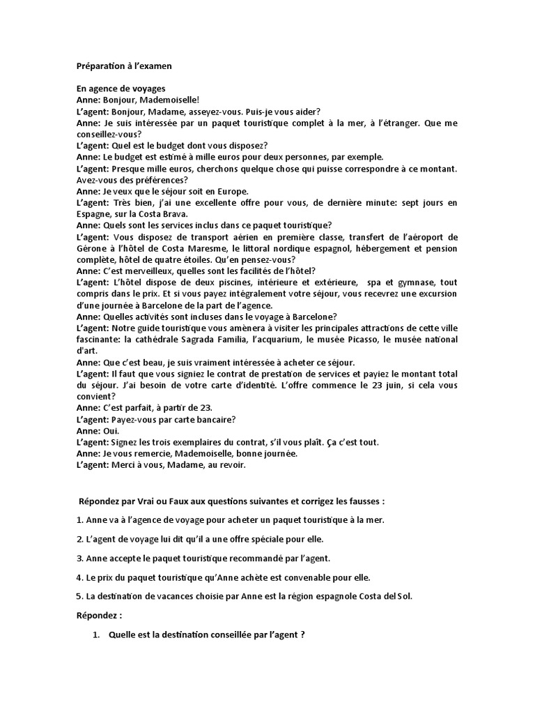 Voyages Comprehension Ecrite Texte Questions - 108057 | PDF