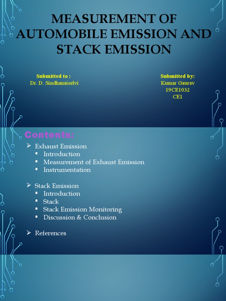 Stack Emission and Automobile Emission. | PDF | Exhaust Gas | Infrared