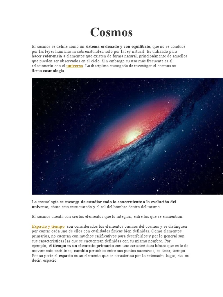 Definición y elementos del cosmos | PDF