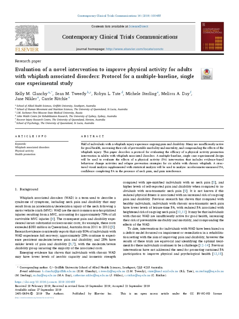 Contemporary Clinical Trials Communications | PDF | Pain | Chronic ...