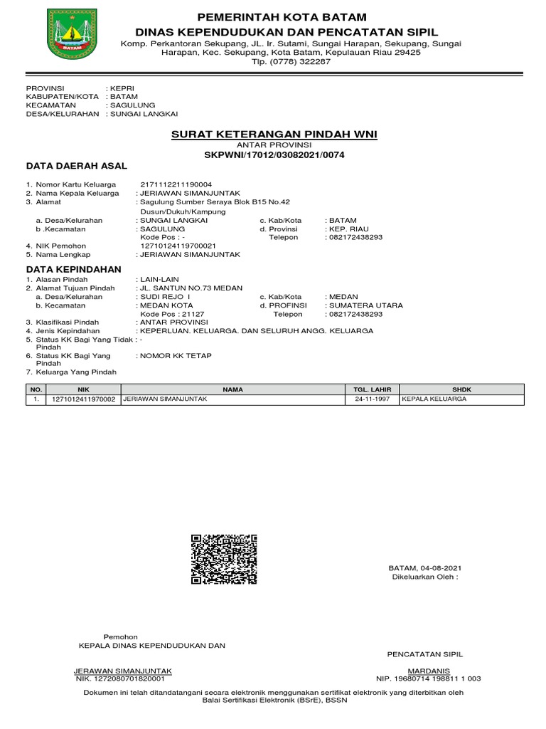 Cetak Surat Pindah Jerawan | PDF