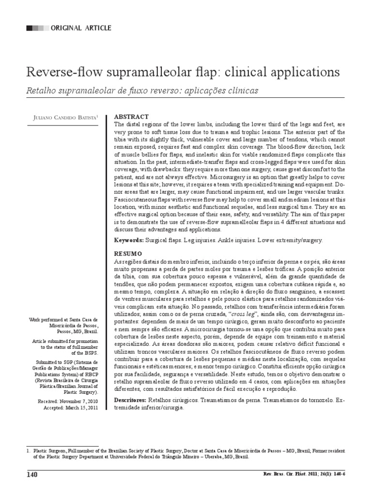 2011 Reverse-Flow Supramalleolar Flap Clinical Applications | PDF ...
