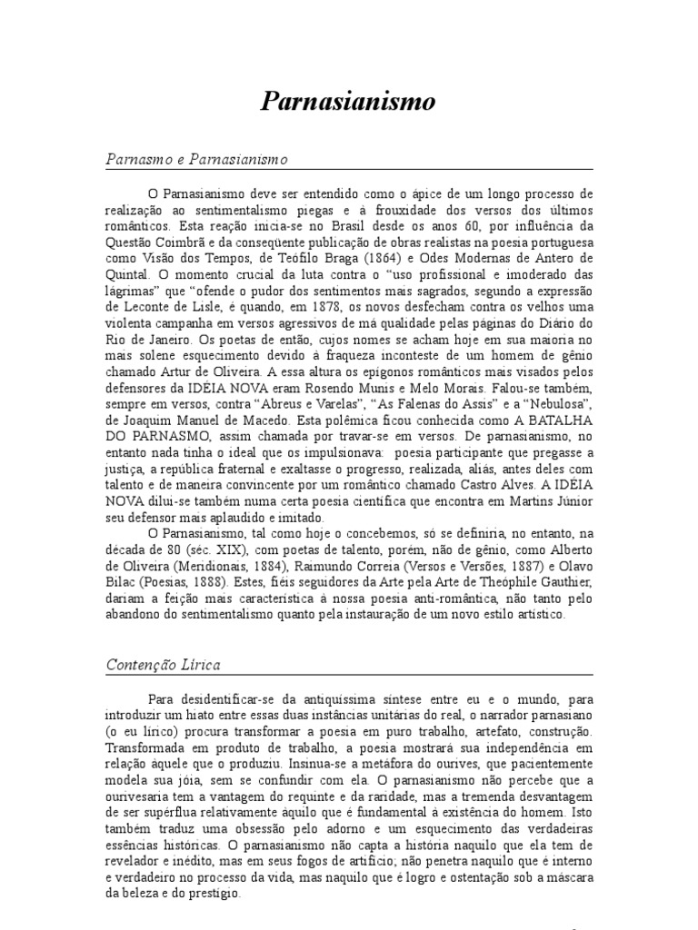Parnasianismo - Simbolismo | PDF | Sonetos | Poesia