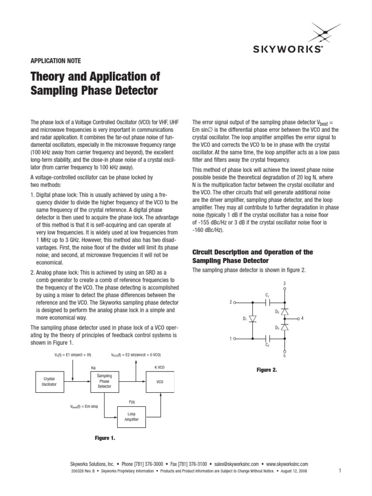Skyworks Sampling Phase Detector | PDF | Detector (Radio) | Amplifier