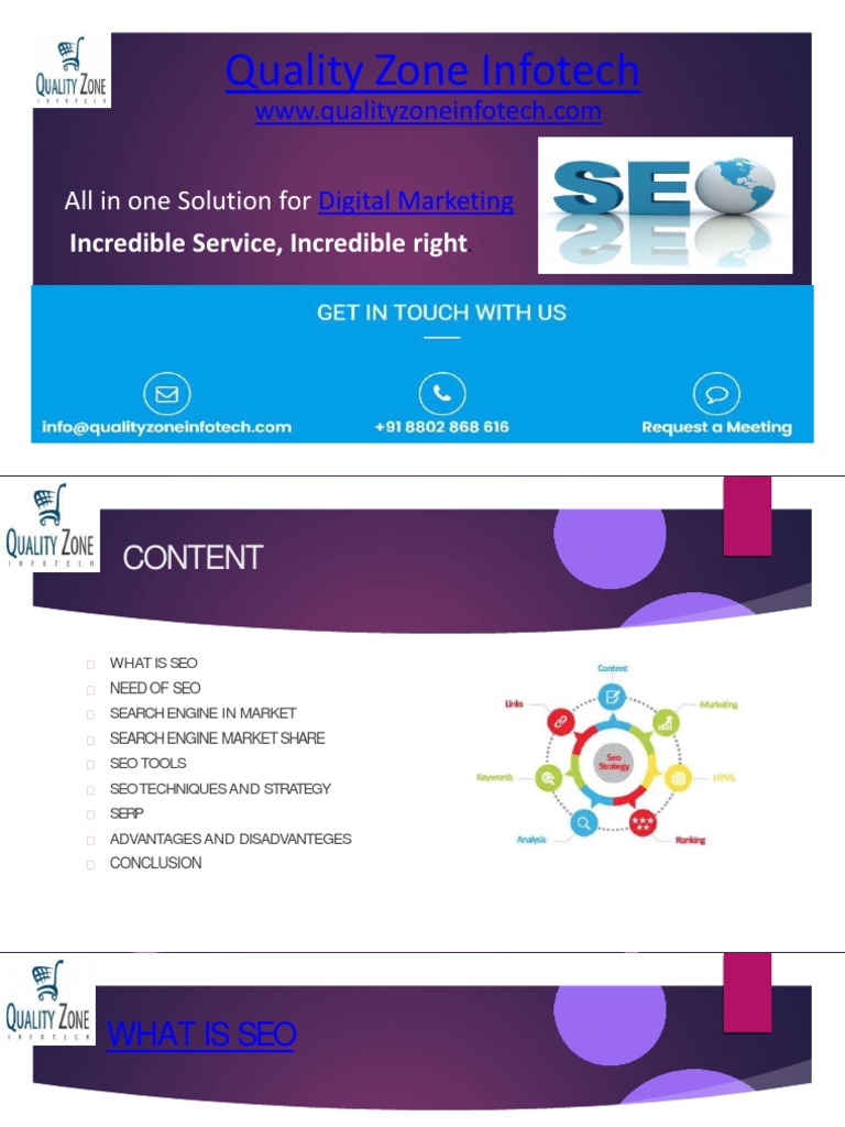 Quality Zone Infotech SEO | PDF | Search Engine Optimization | Web 2.0